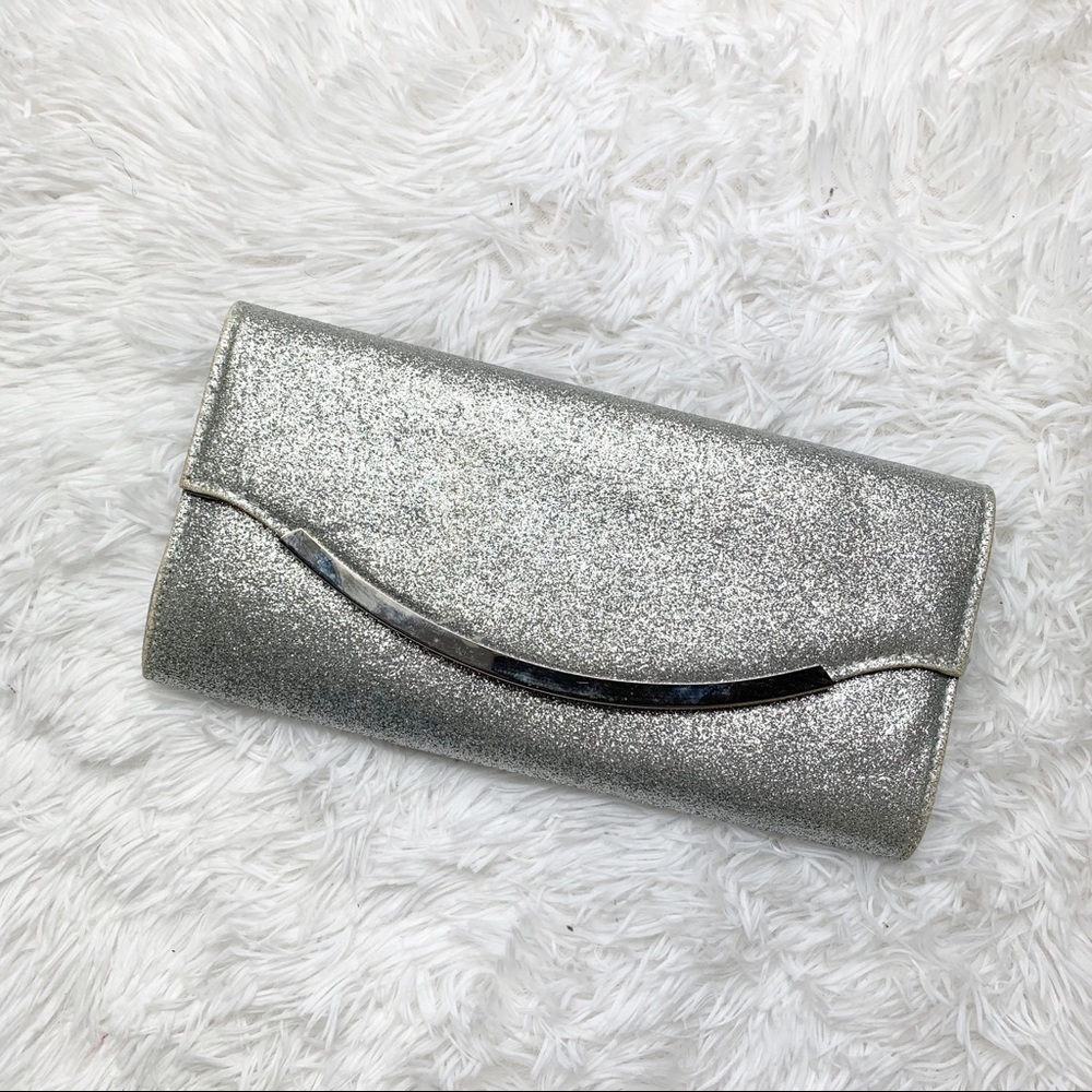 Silver Sparkly Prom Wedding Formal Clutch - Gem